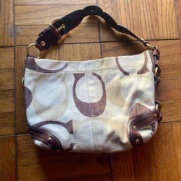 Coach | Bags | Coach Signature Shoulder Bag With Braided Strap | Poshmark